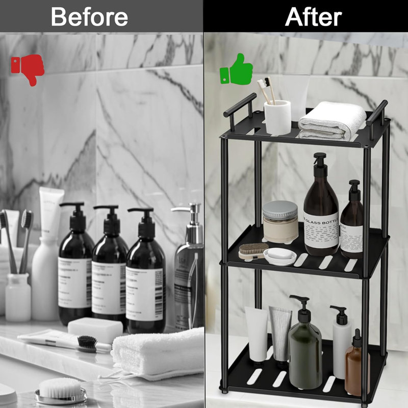 Latitude Run® Corner Shower Caddy 3 Tier Standing Shower Caddy Corner ...