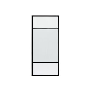 Vinnova 34'' - 34'' W x 74'' H Framed Fixed Glass Panel with Frosted ...