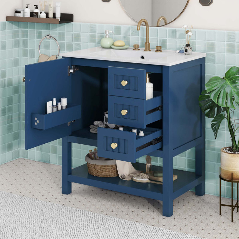 Wondrous Iconic 0429 Vanity Bases 30'' Single Bathroom Vanity with ...
