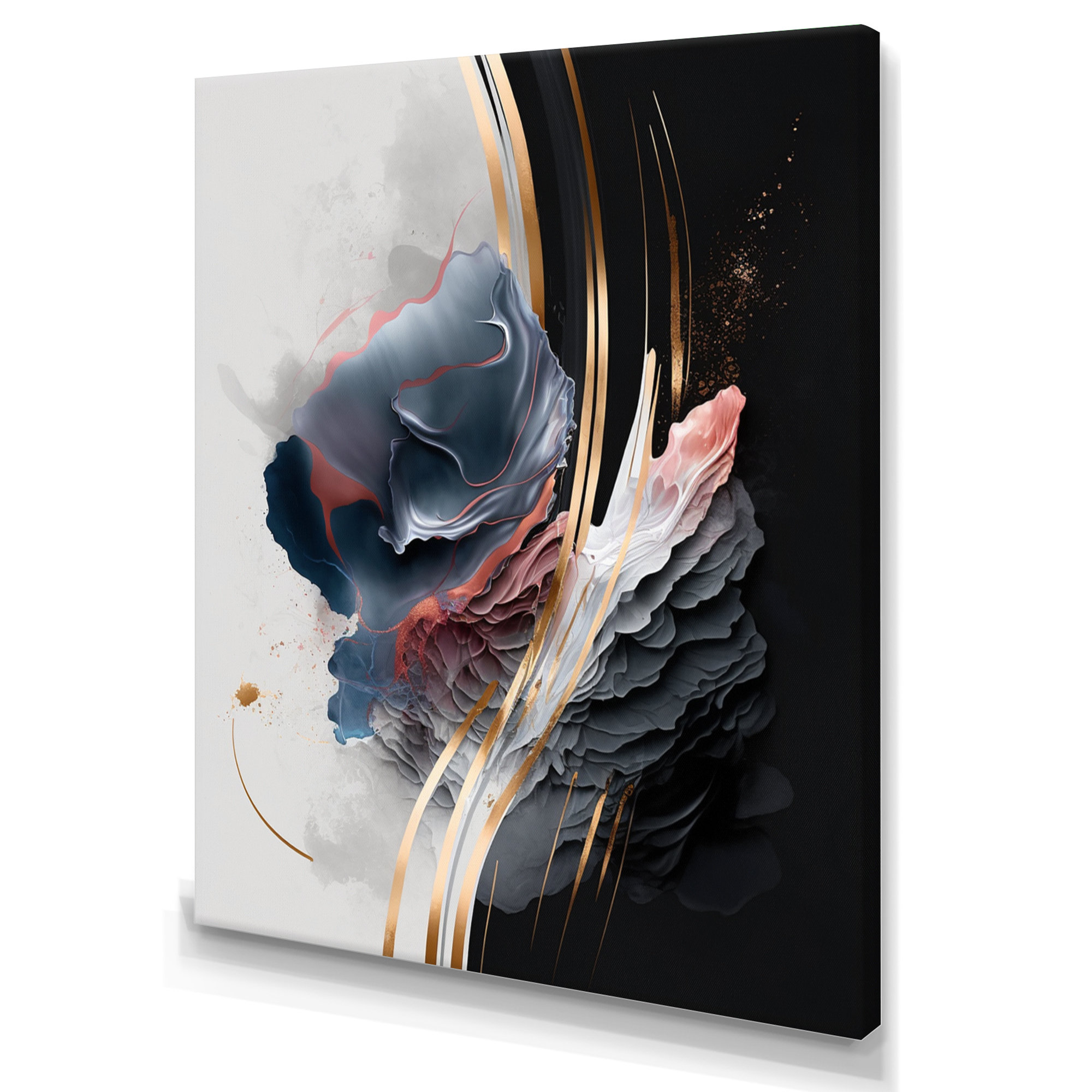 Mercer41 Rosegold Black Transcending Complexity II - Abstract Canvas ...