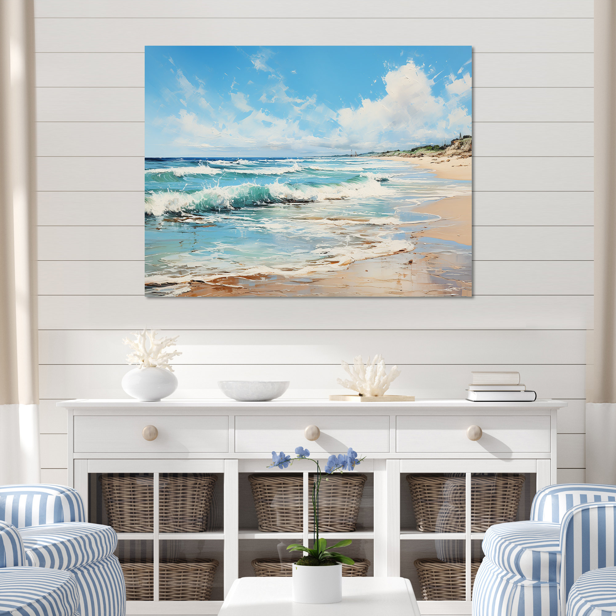Highland Dunes Abstract Soft Tone Beach Horizons - Nautical & Beach ...