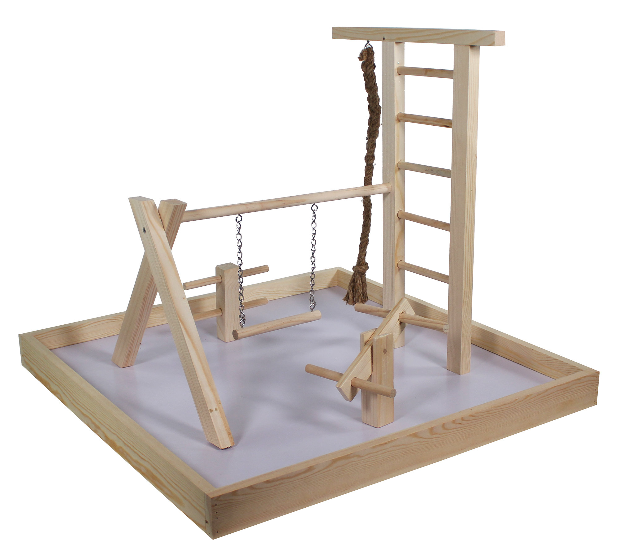 Penn Plax 20'' Wood Bird Play Gym Table Top Activity Center | Wayfair
