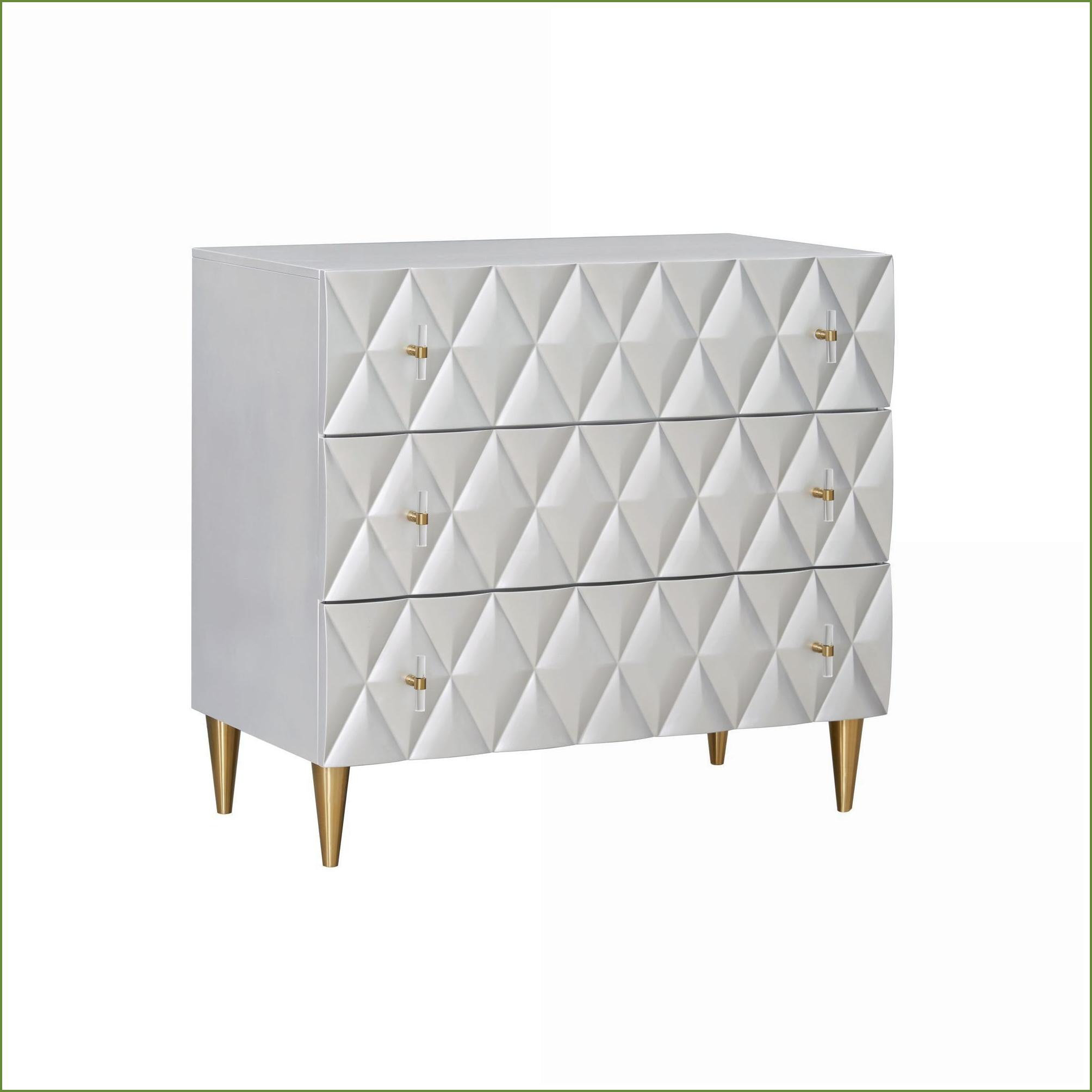 Latitude Run® Console Cabinets, Brushed Silver and Champagne 3-Drawer ...