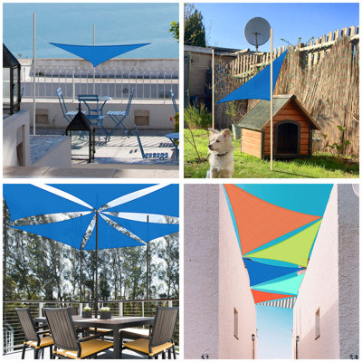 Yescom 5FT 97% UV Block Triangle Sun Shade Sail Decor Patio Pool Garden ...