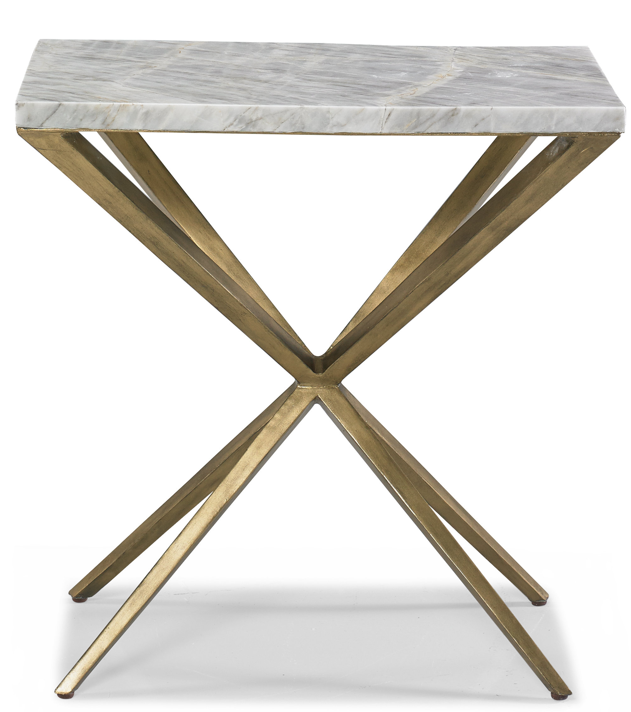 Hickory White Centurion Marble Top End Table | Wayfair