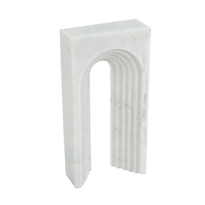 Ivy Bronx Marble Roman Arch Sculpture - 10x2x5" - White | Wayfair