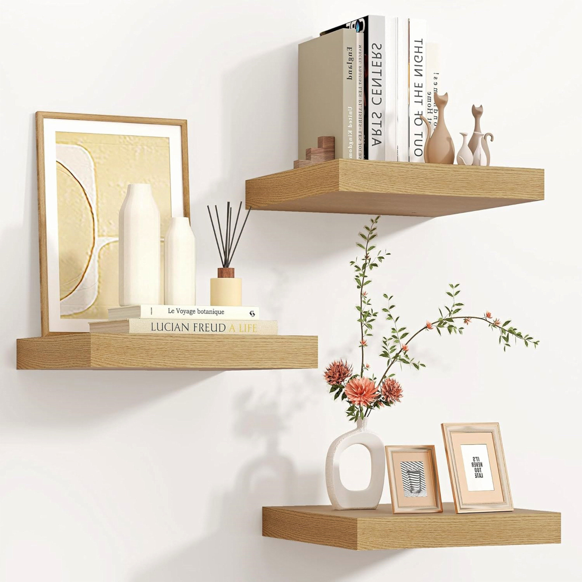Latitude Run® Floating Shelves For Wall, 3 Small Wall Mounted Shelves ...