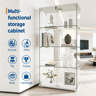 Gracie Oaks Glass Display Cabinet with LED Light, 4 Shelves and Lock ...