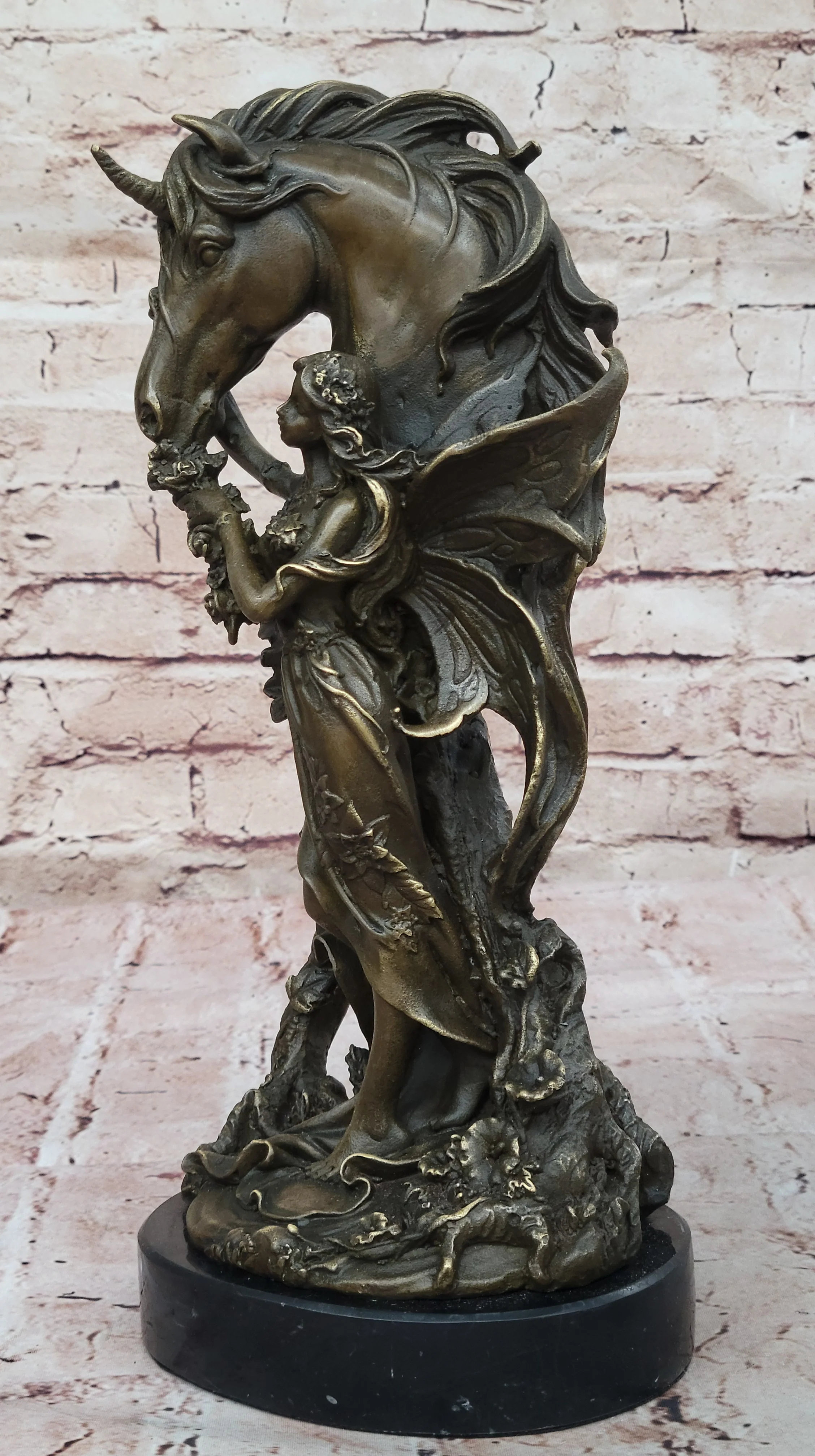 Canora Grey Tauric Fantasy Winged Fairy with Mythical Unicorn Horse ...