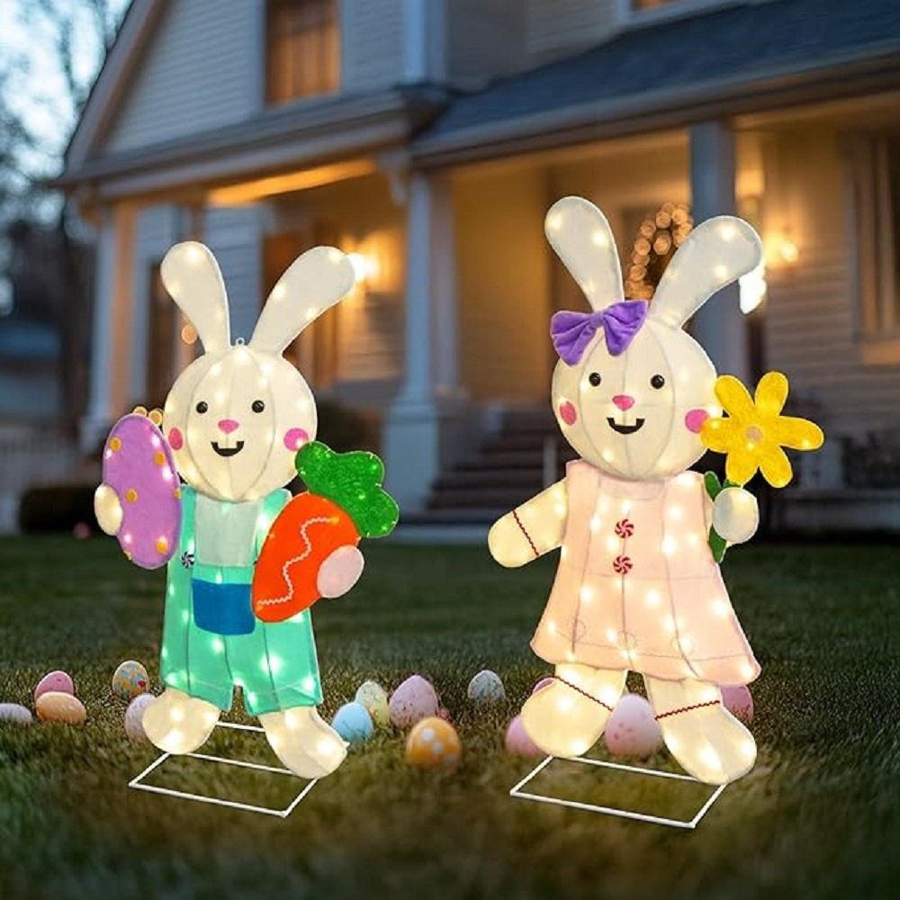 The Holiday Aisle® 2 Pack Easter Decorations Outdoor Bunny Decor ...