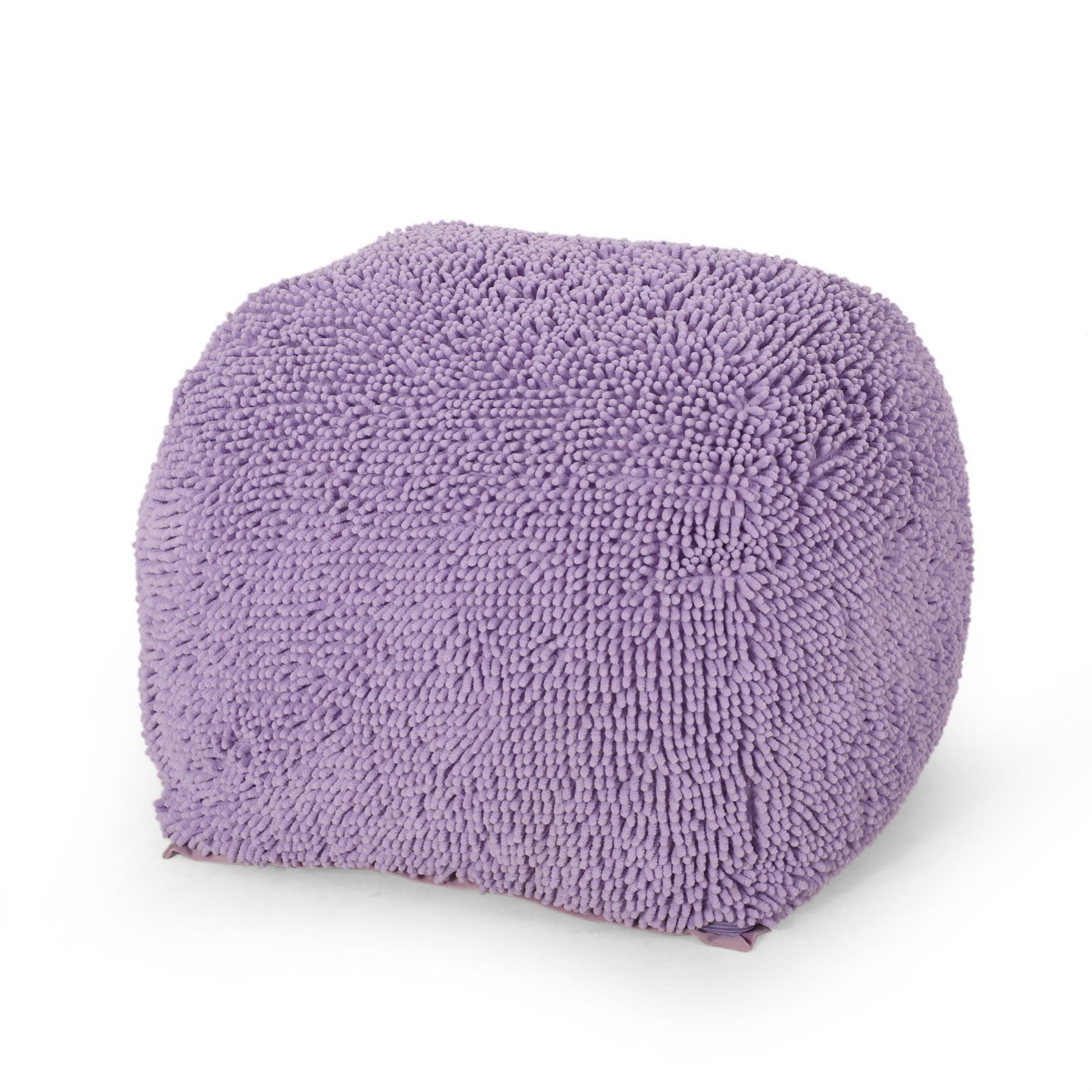 Everly Quinn Spongy Microfiber Square Pouf, Lavender | Wayfair