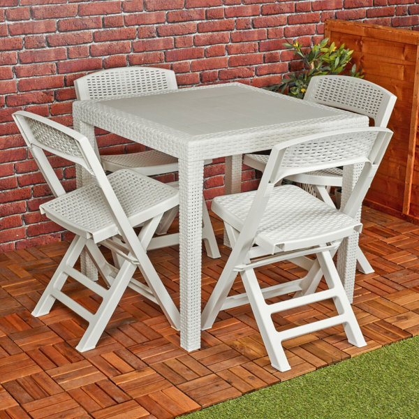 Marlow Home Co. Damiane Square 4 - Person 79cm Long Dining Set ...