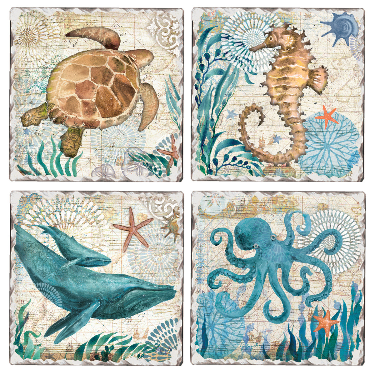 Highland Dunes Tumbled Tile Coaster & Reviews | Wayfair