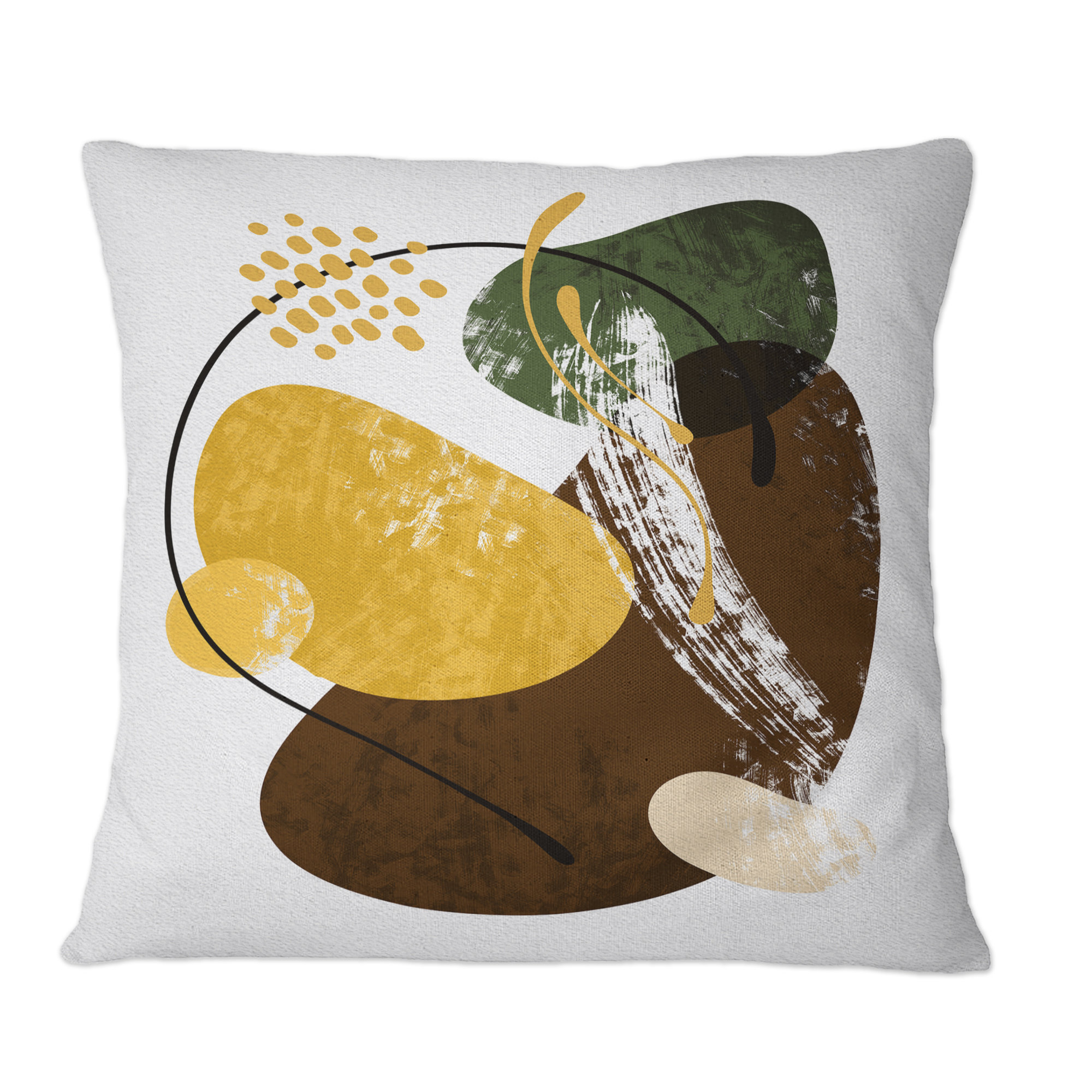 Design Art Minimalistic Earth Tone Shapes - Modern Printed Throw Pillow ...