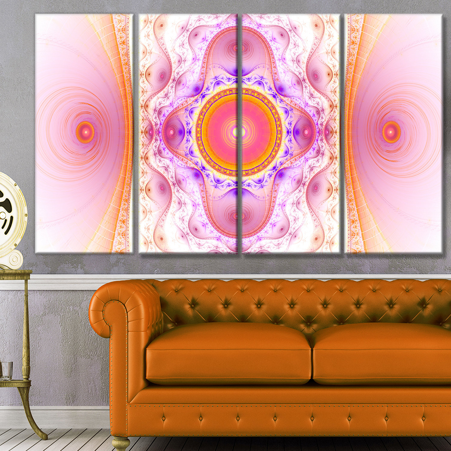 Design Art 'Cabalistic Pink Fractal Design' Graphic Art Print Multi ...