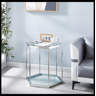Ivy Bronx Modern Glass End Table with Frame More Storage Space ...