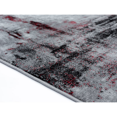 17 Stories Hellie Performance Red/Gray Rug & Reviews | Wayfair
