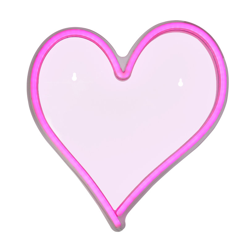 Northlight Seasonal 13.5" Pink Heart LED Neon Style Valentine's Day ...