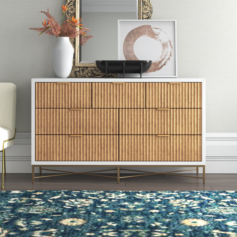 Sand & Stable™ Babette 7 Drawers 56" W Manufactured and Solid Wood ...