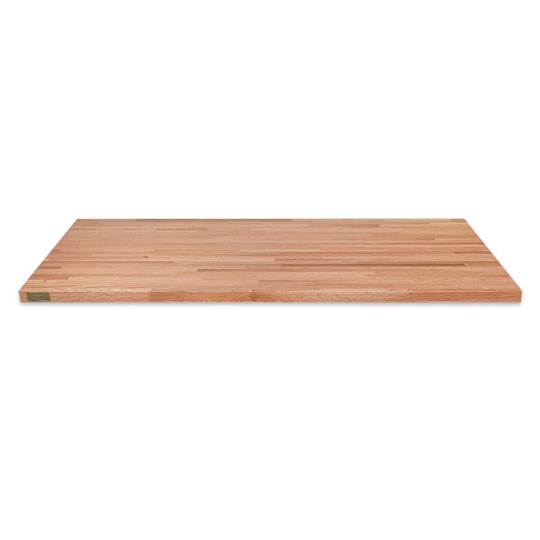 CONSDAN Oak Countertop 25'' W Solid Wood Rectangular Square Edge Table ...