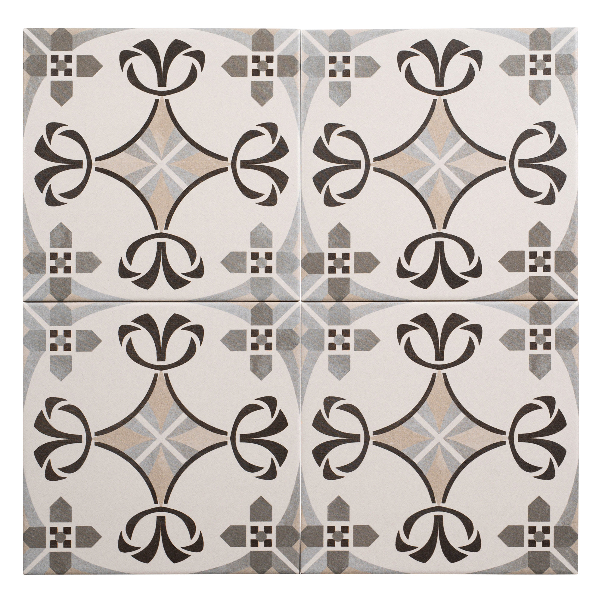Andova Istanelle Ankara Grey 8-in. Encaustic Patterned Matte Porcelain ...