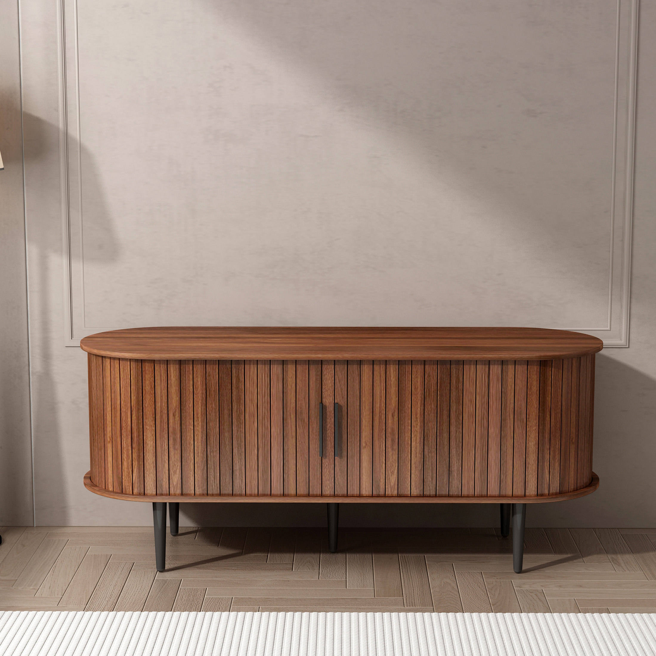 Corrigan Studio® Modern TV Console Table with Storage Compartment and ...