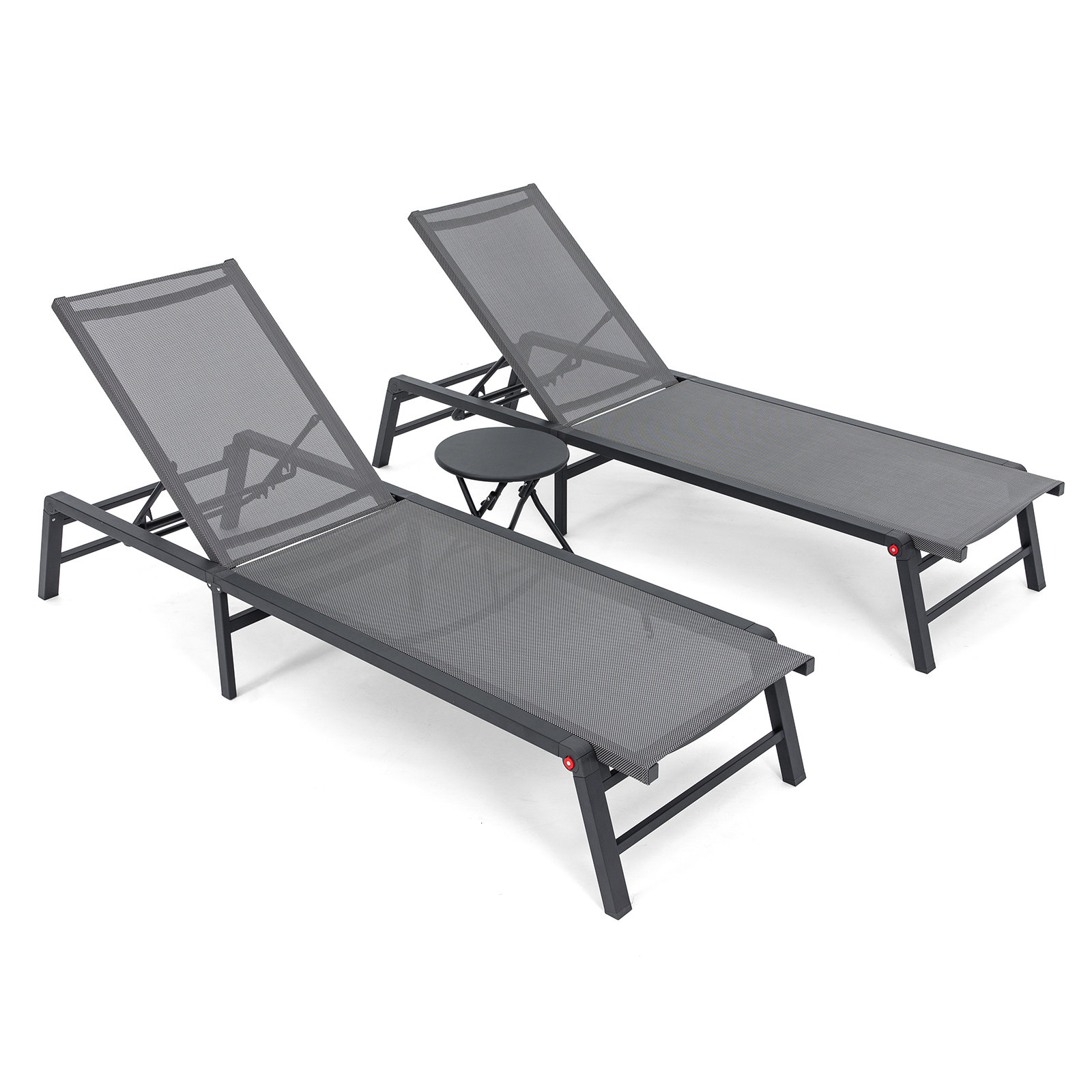 FHVIT Aluminum Free-Assemble Outside Anti-Rust Pool Lounge Chairs ...