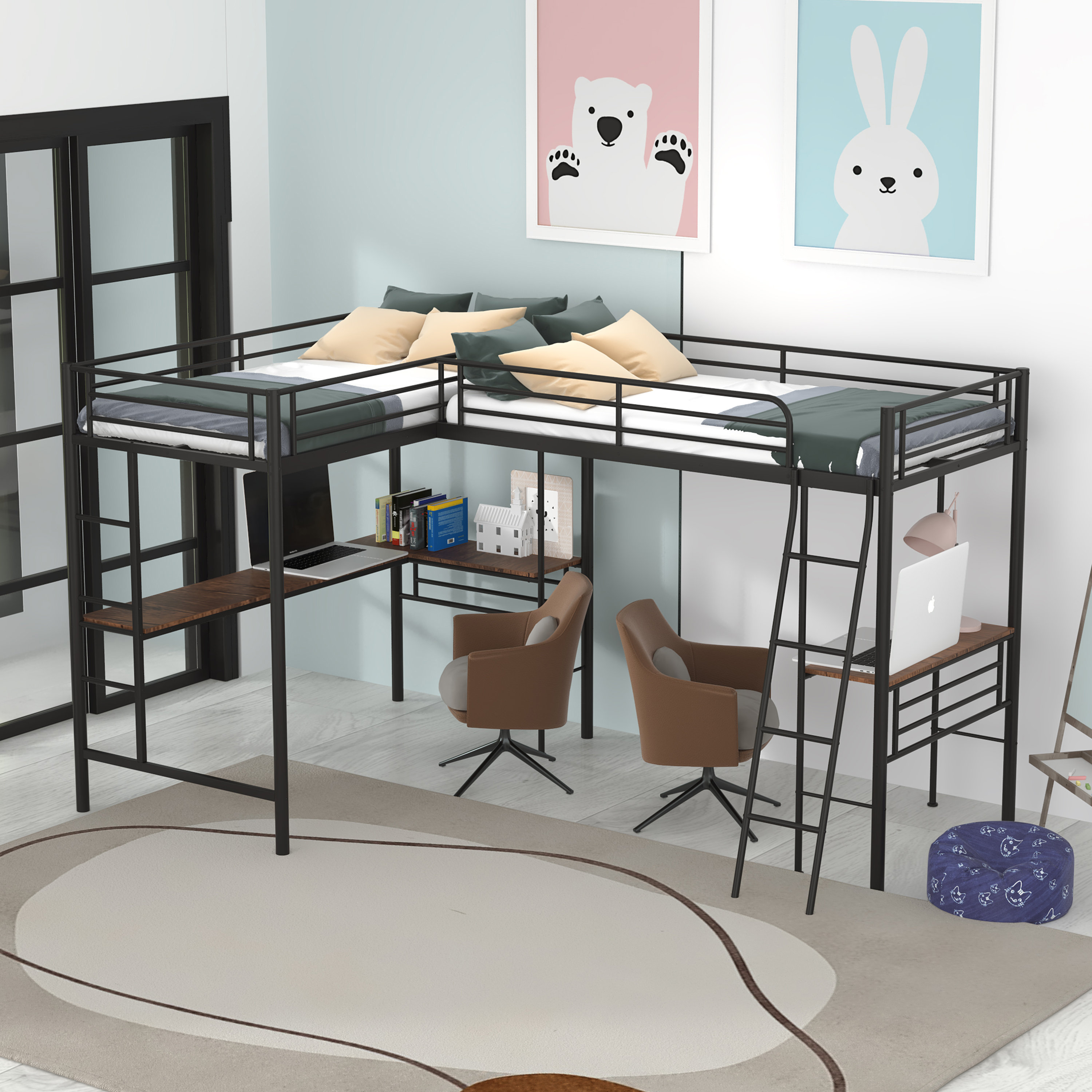 Mason & Marbles Amalfi Twin over Twin Loft Bed with Built-in-Desk by ...