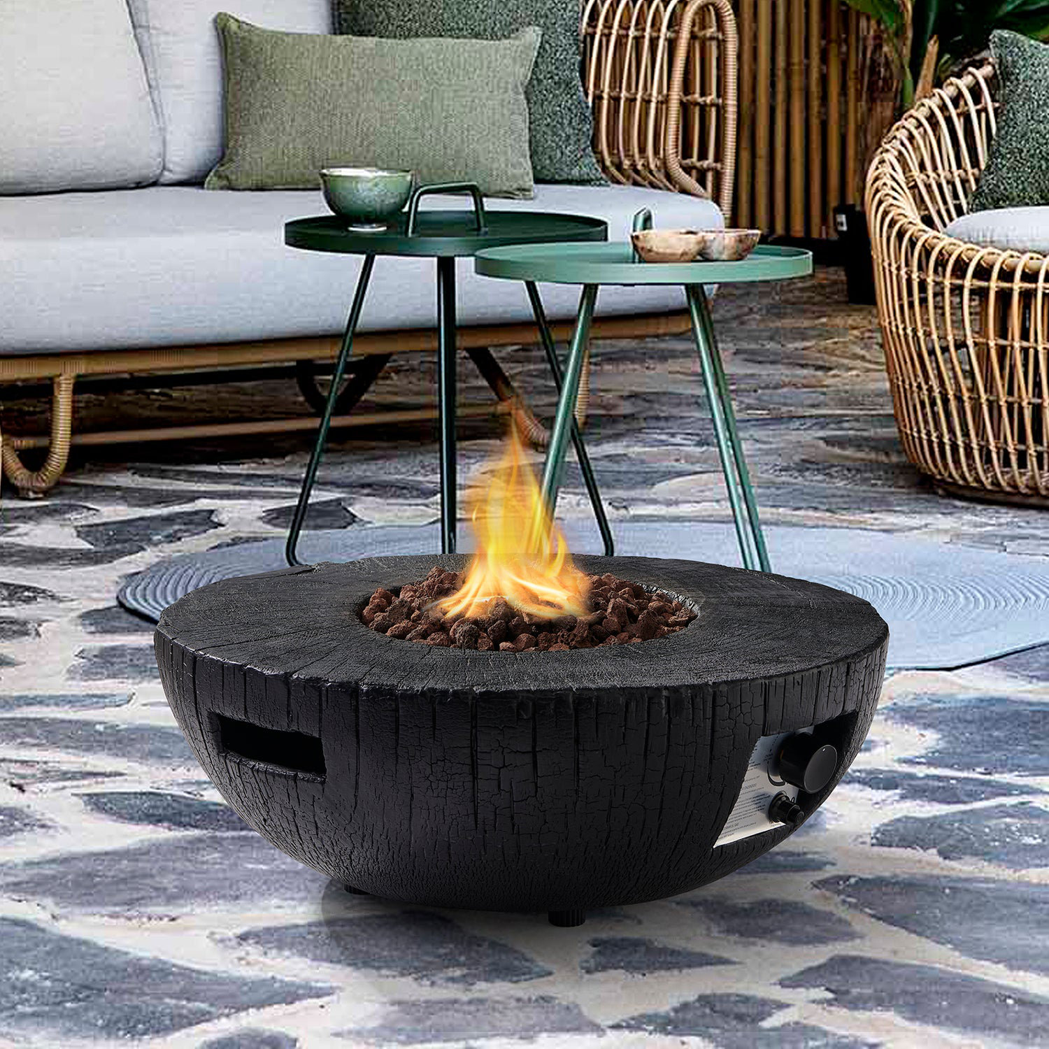 Union Rustic Tosun 25.4Cm H x 71.1Cm W Concrete Natural Gas Outdoor ...