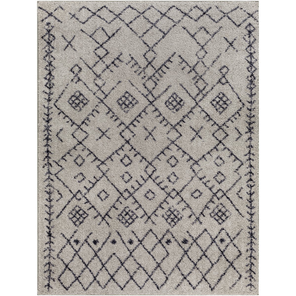 Foundry Select Shelanda Sterling Grey Machine Washable Area Rug | Wayfair
