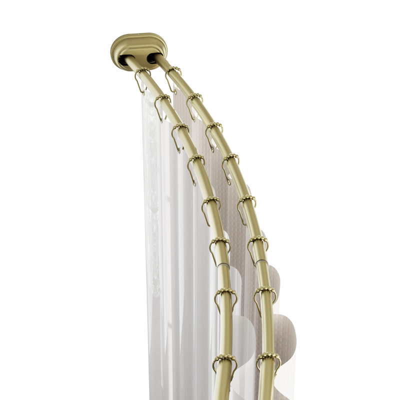 Passetas Double Curved Tension Shower Curtain Rod, No Drilling ...