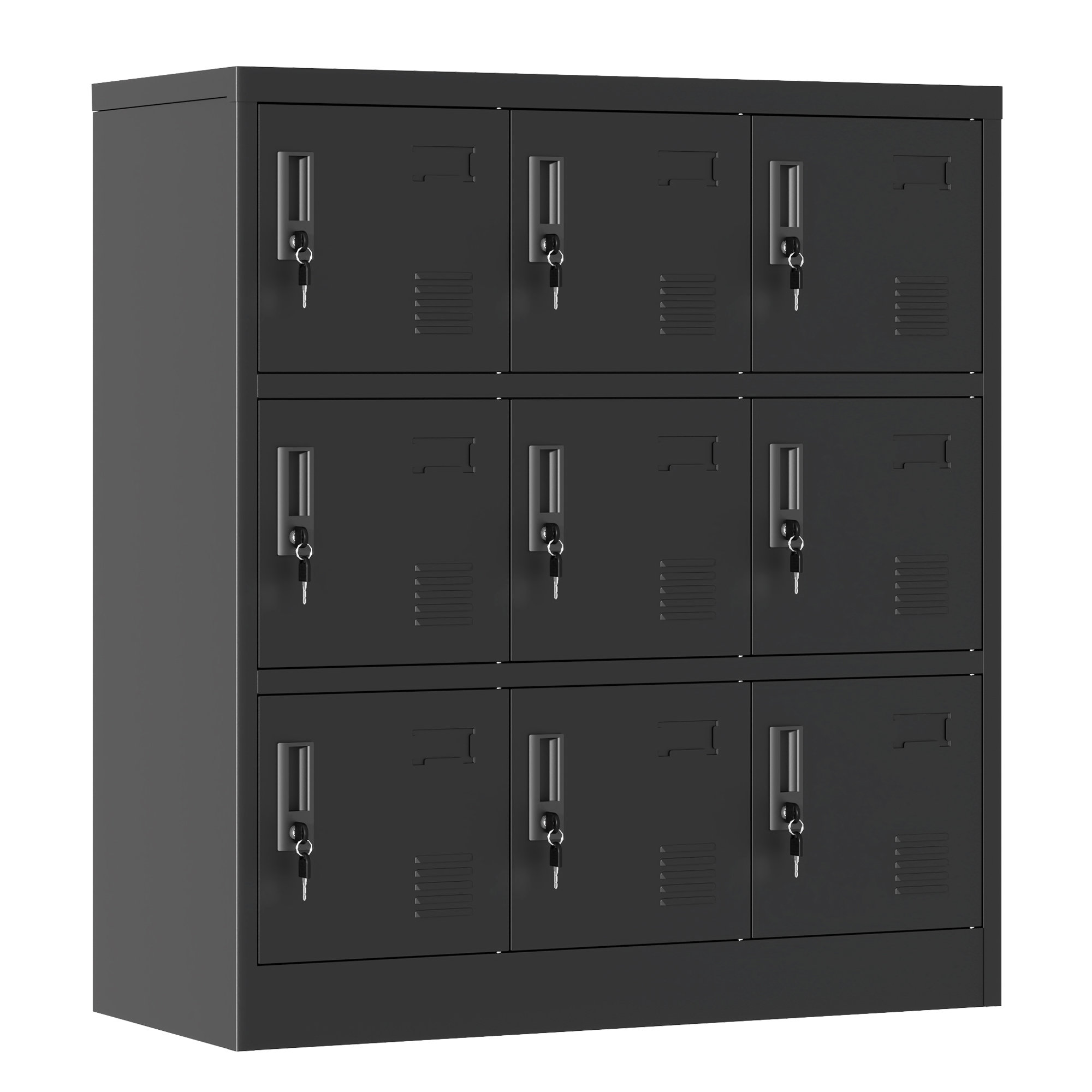 Inbox Zero 9-Door Employee Storage Locker, Metal Lockers For Office ...