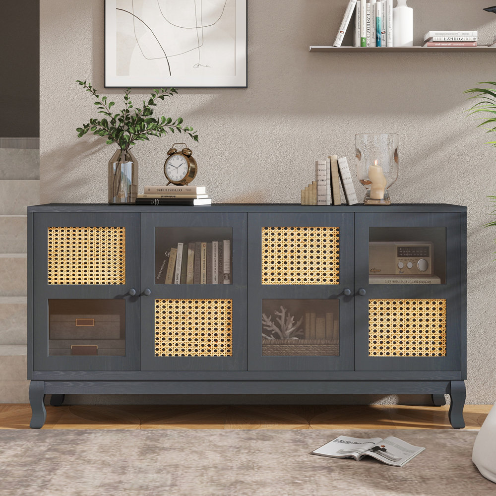 George Oliver Retro 4-Door Sideboard with Large Storage Space ...