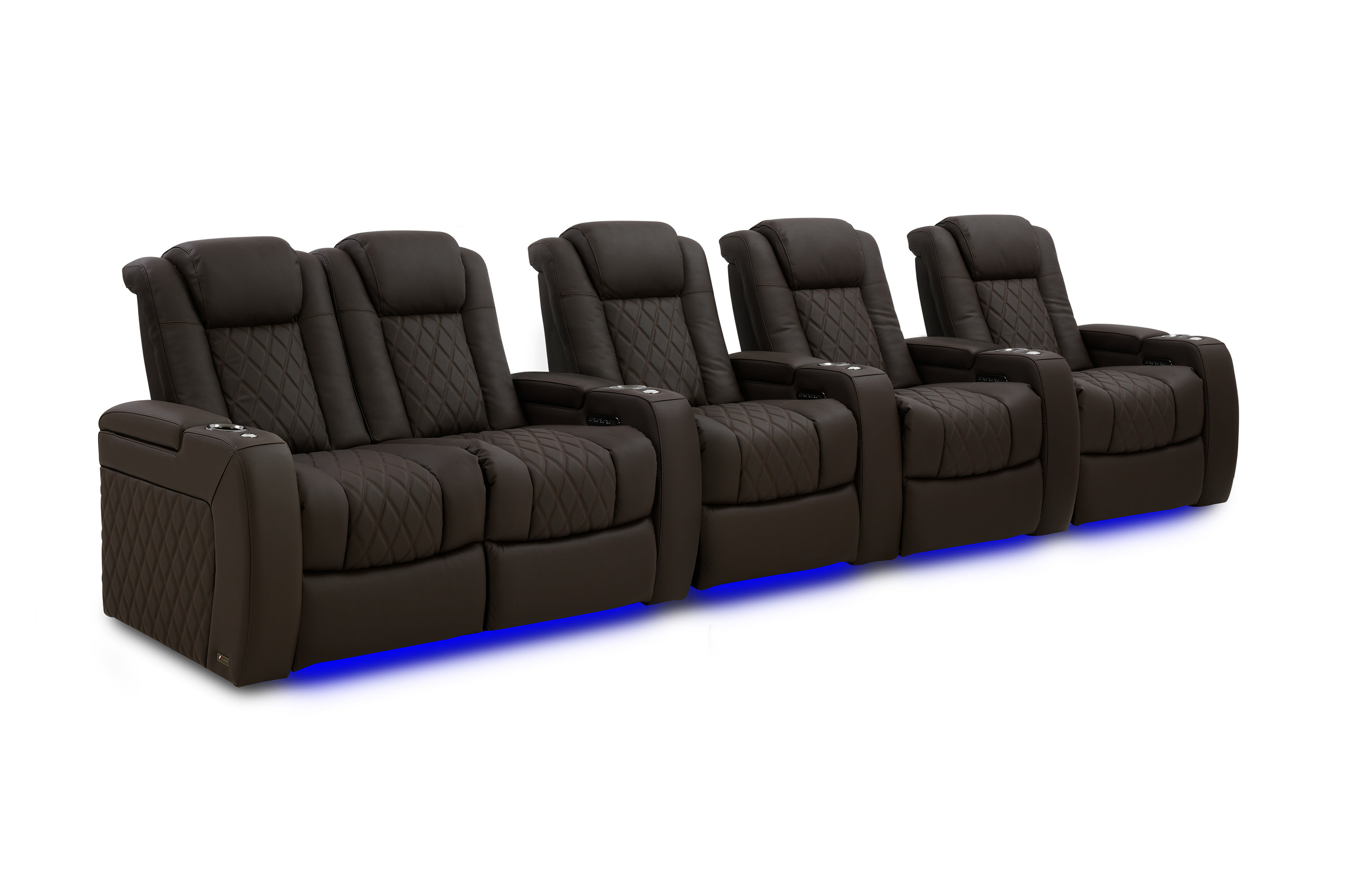 Valencia Theater Seating 153.75" Wide Genuine Leather Home Theater ...