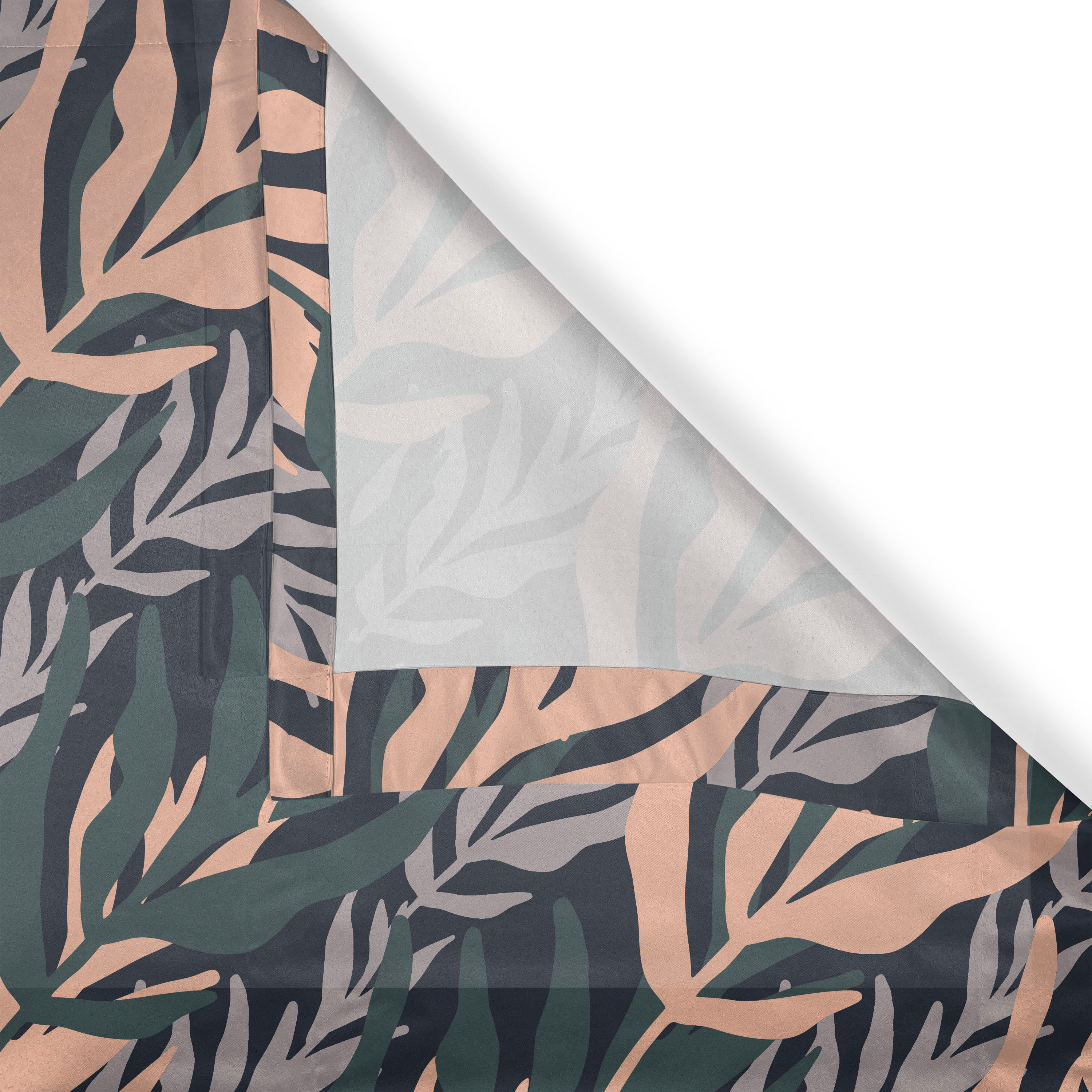 Dakota Fields Tropical Boho Grommet Curtain Simple Neutral Leaves Peach ...