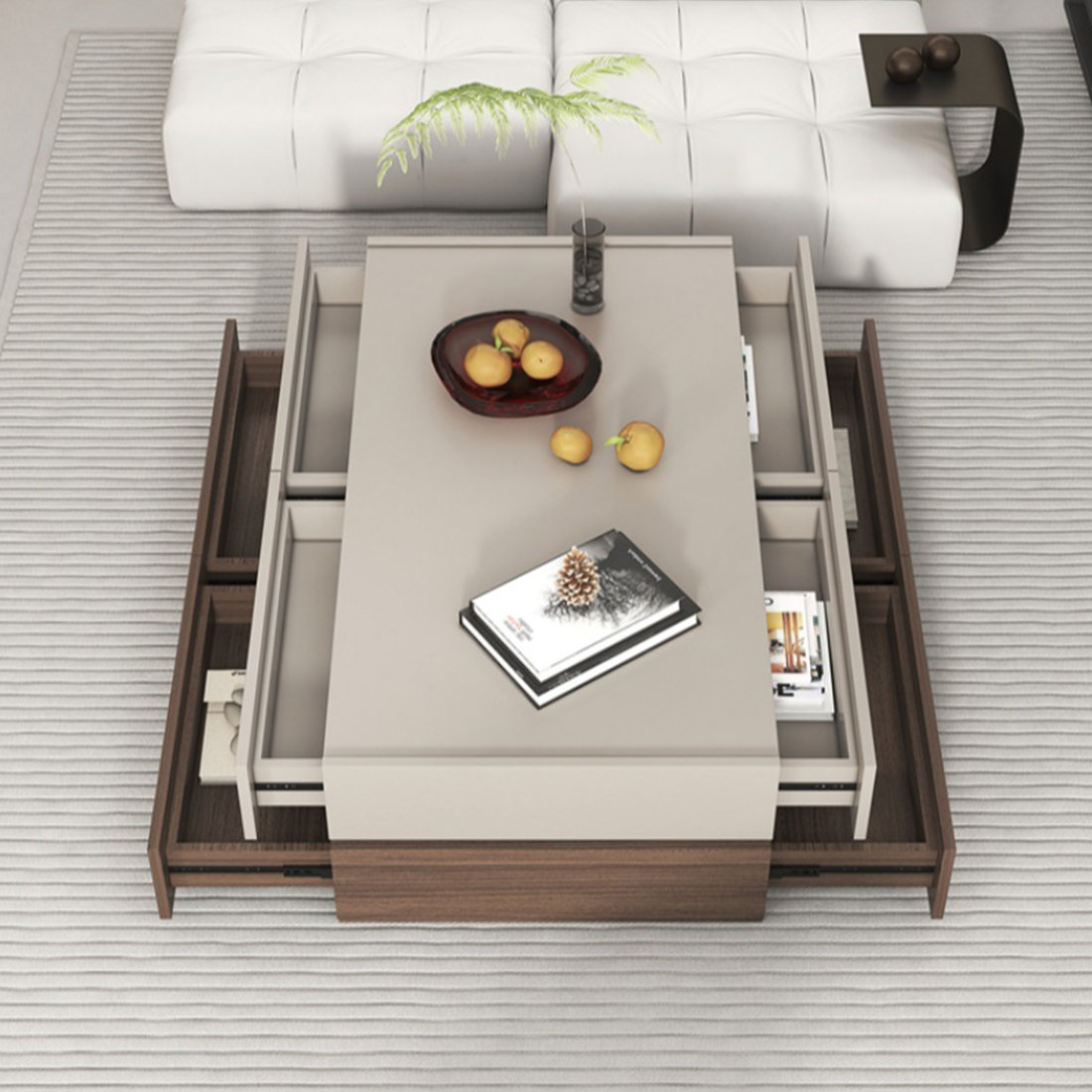 Hokku Designs Coffee Table with 8 Drawers and Full Base | Wayfair