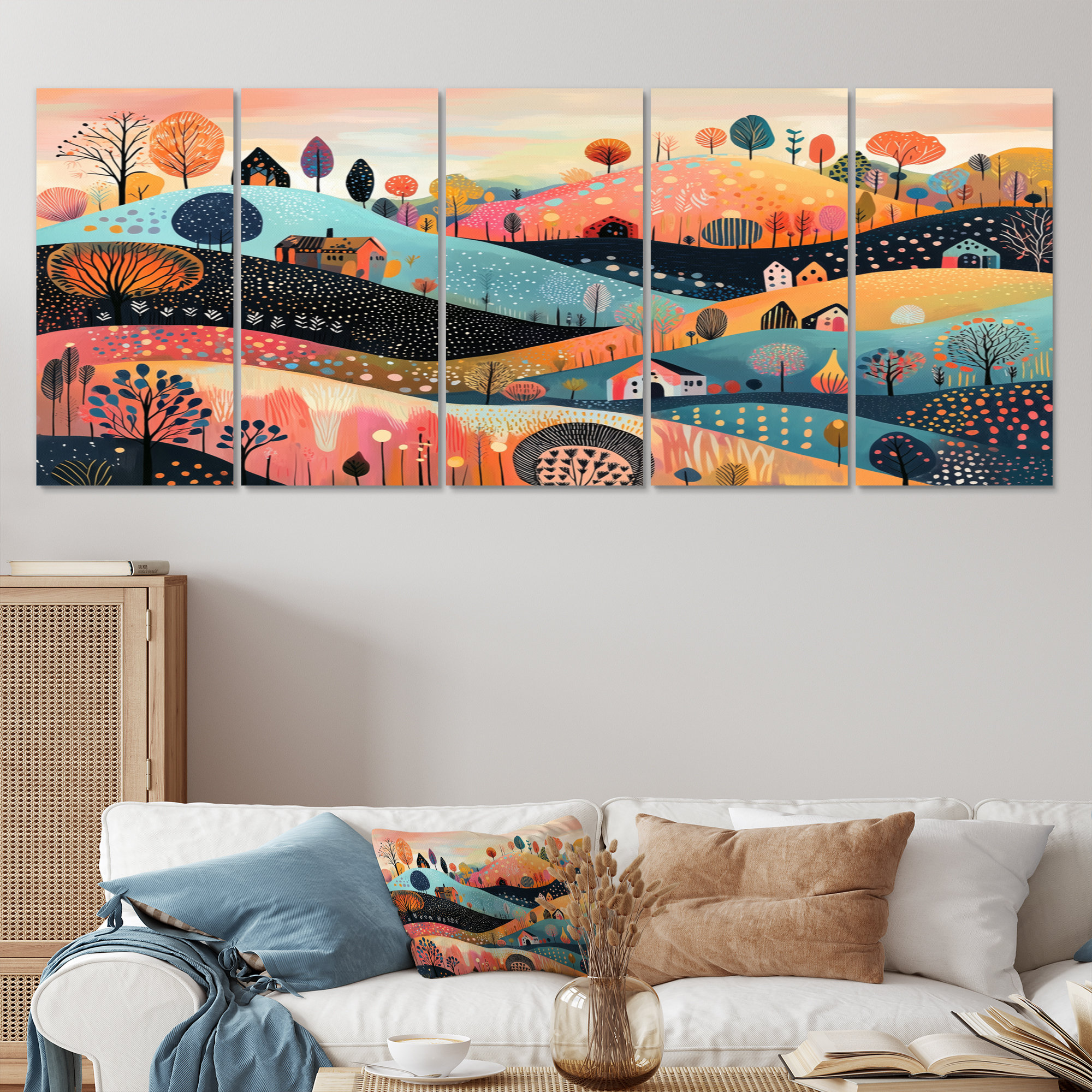 George Oliver Pink Abstract Mountain Landscape I - Abstract Landscapes ...