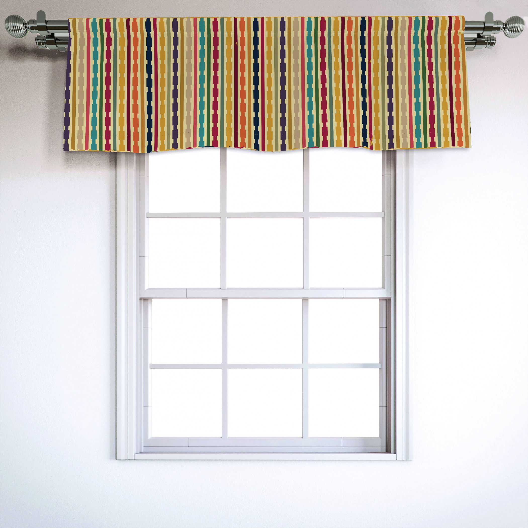 Ambesonne Stripes 54" Window Valance & Reviews | Wayfair
