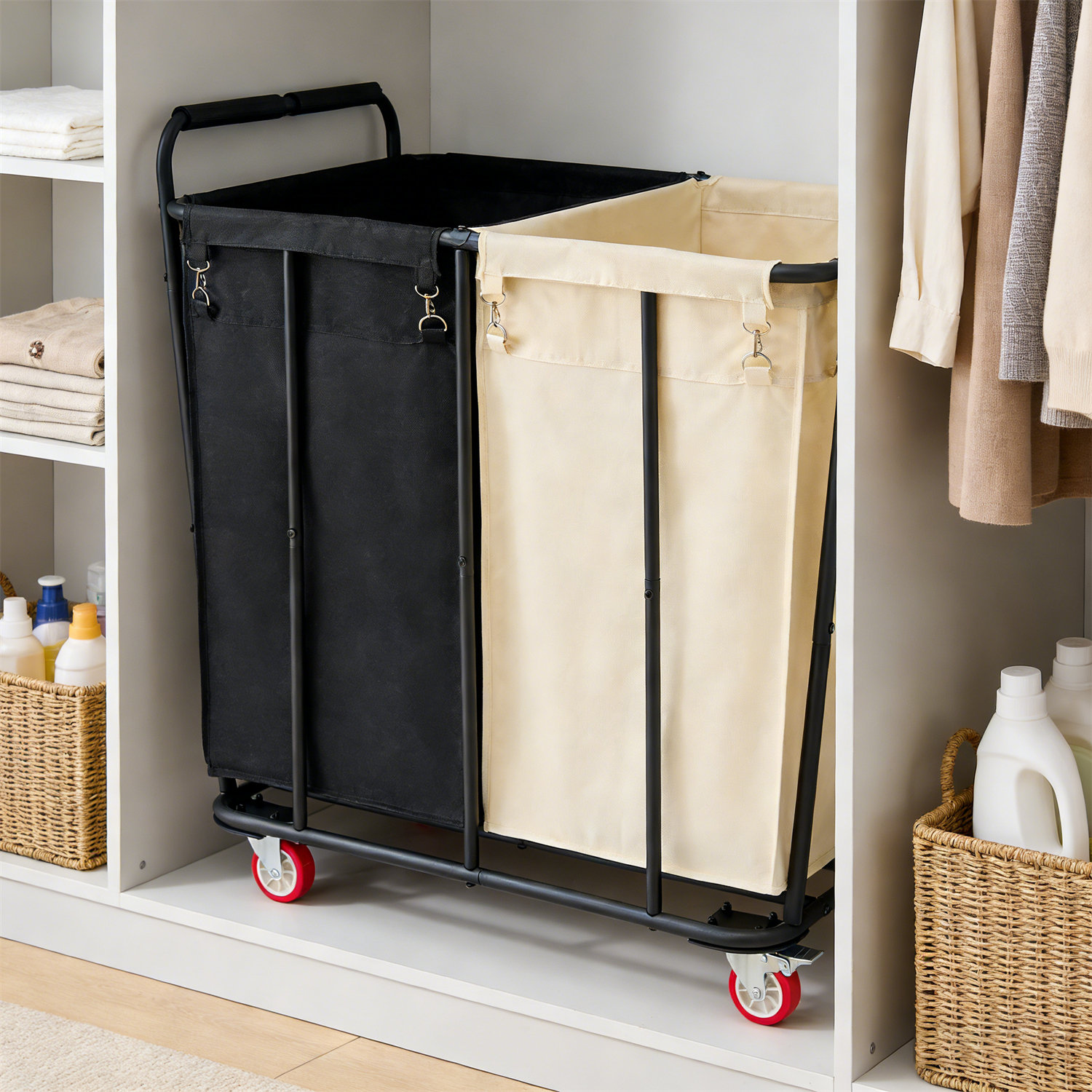 Nari Home Furni Washing Cart, 400L Rolling Laundry Sorting Cart - A ...