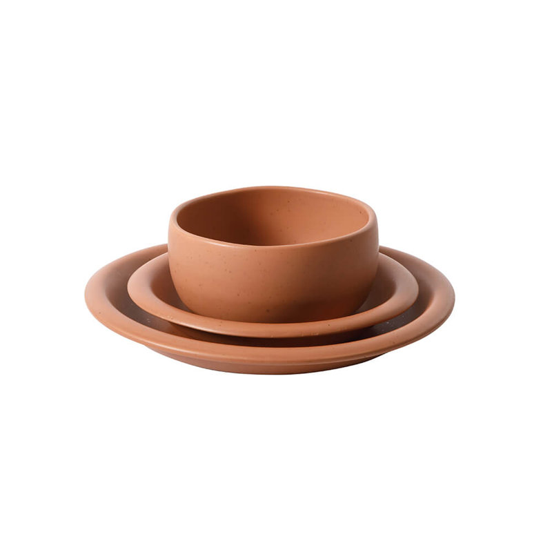 Bloomhouse Corsica Clay 12 Piece Stoneware Reactive Glaze Dinnerware ...