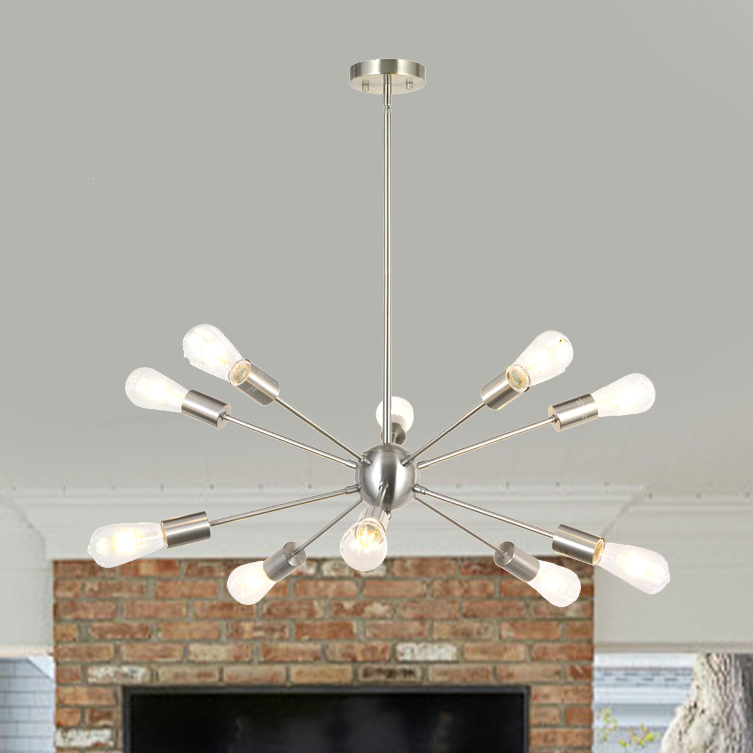 George Oliver Sputnik Chandelier Modern Chrome Chandelier Mid Century ...