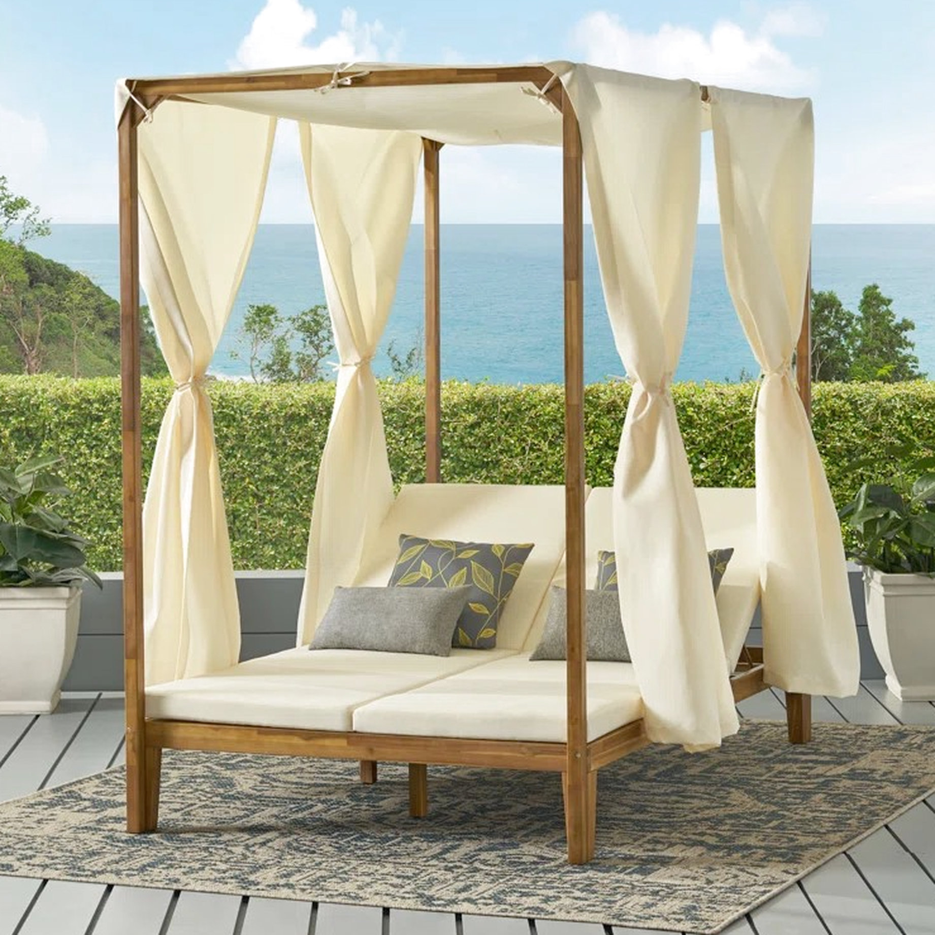Corrigan Studio Daybed, Outdoor Relaxation With Waterproof Curtains And ...