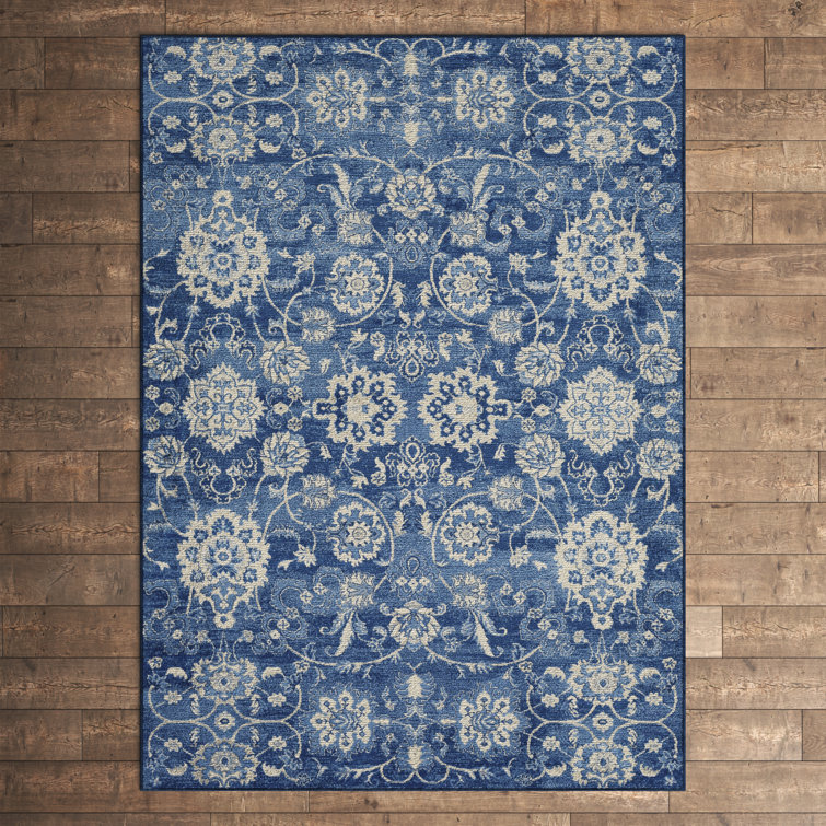 Winston Porter Blue/Beige Area Rug & Reviews | Wayfair