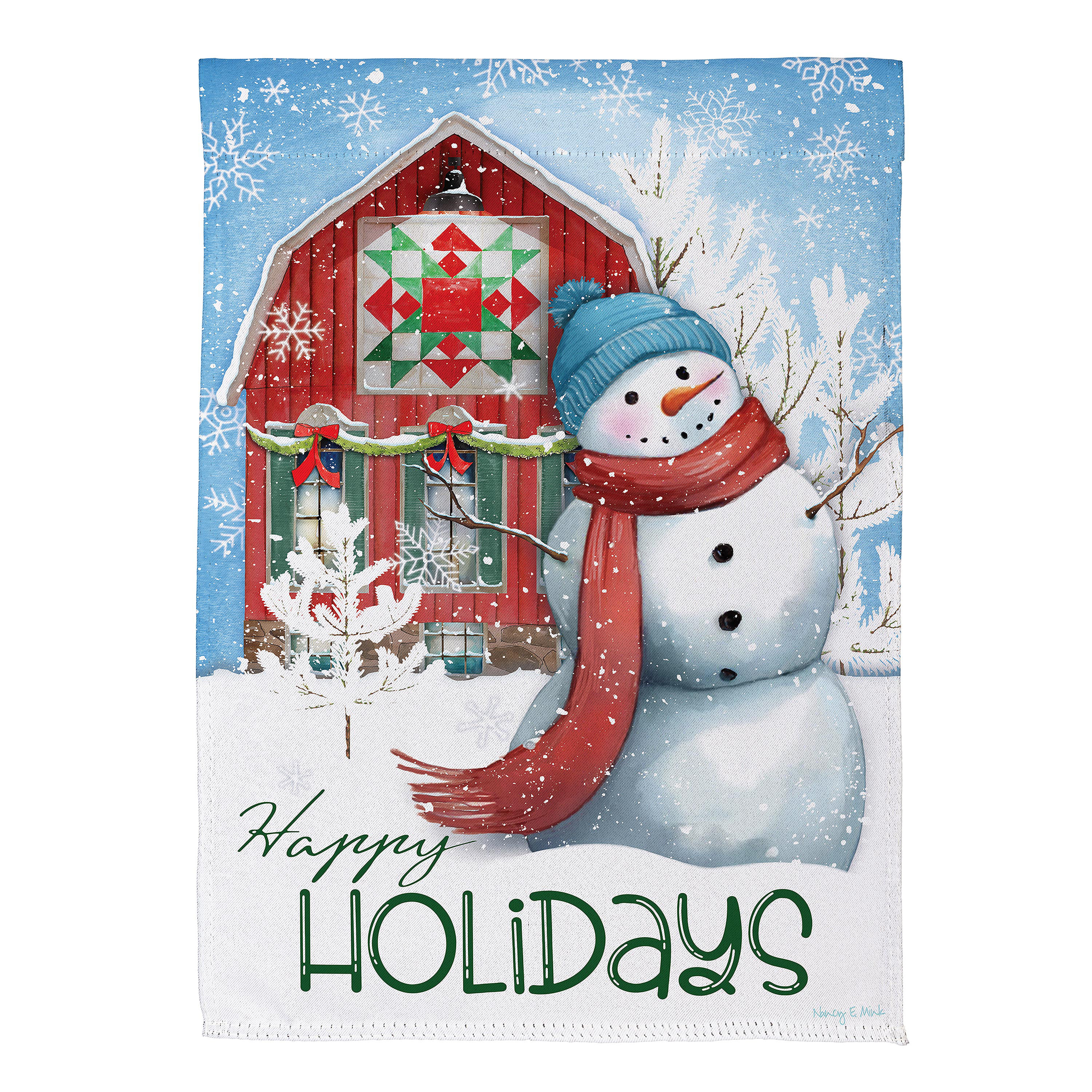 Ophelia & Co. Festive Farm Snowman House Flag | Wayfair