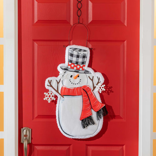The Holiday Aisle® Jazette Snowman Door Decor | Wayfair