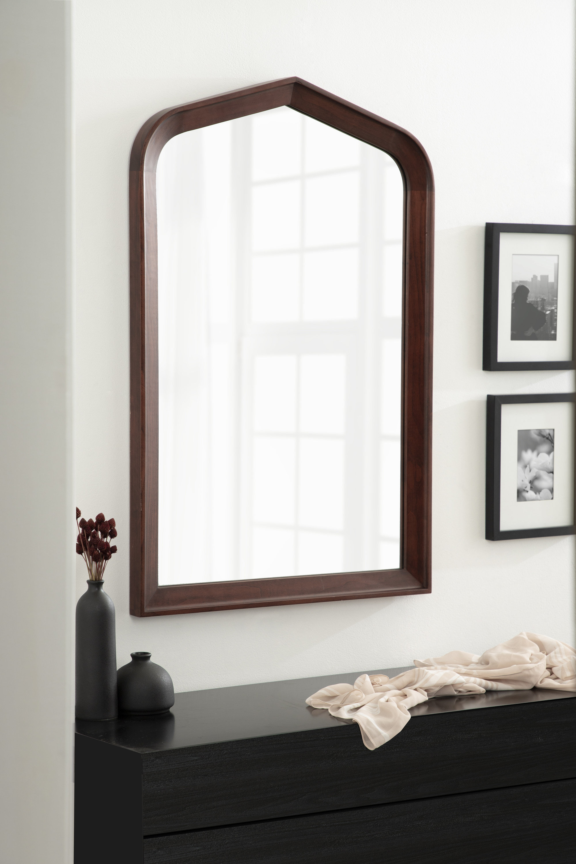 Red Barrel Studio Ehitan Wooden Wide Arched Wall Mirror & Reviews ...