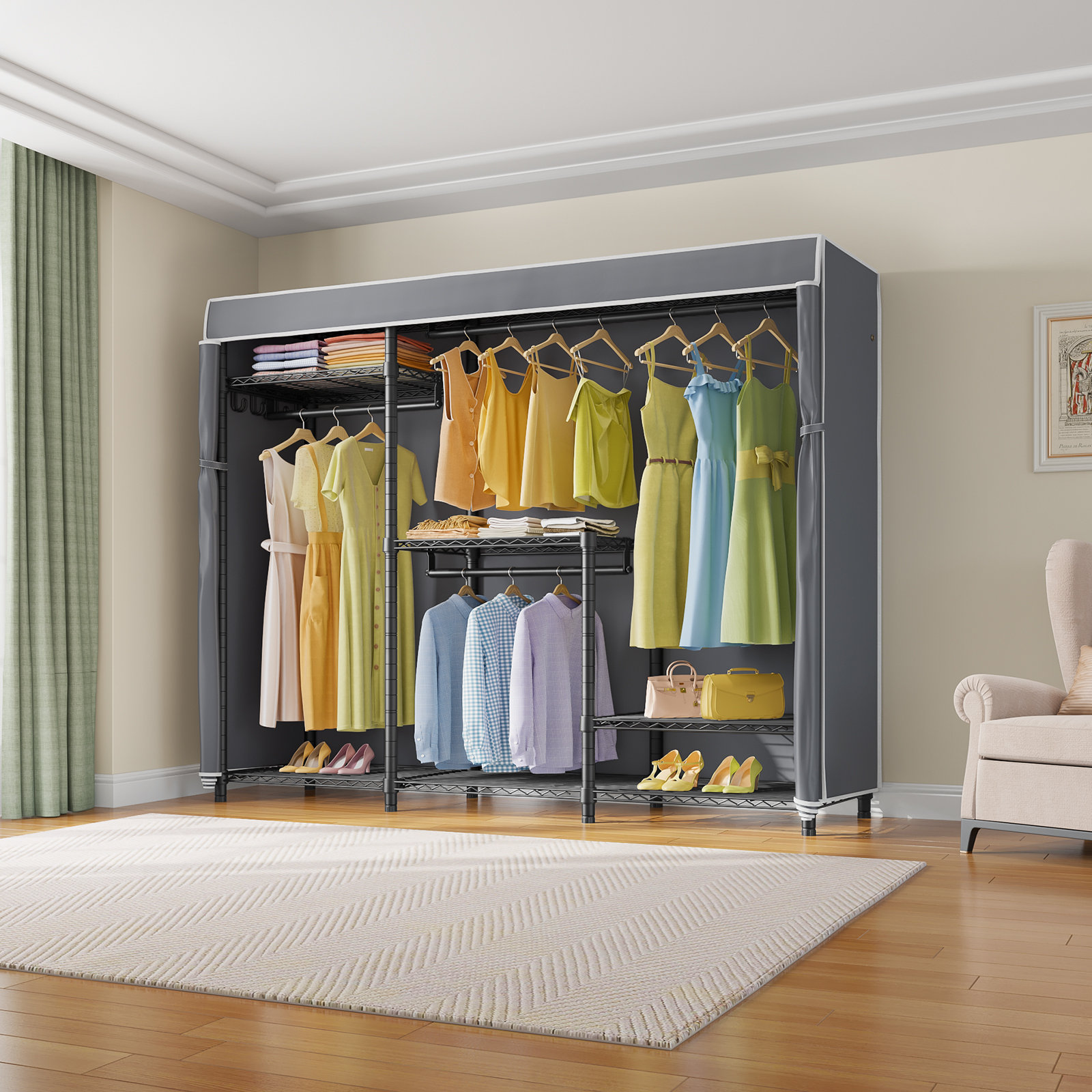 VIPEK V3C Clothes Rack Adjustable Large Armoire Enclosed Clothing Rack ...