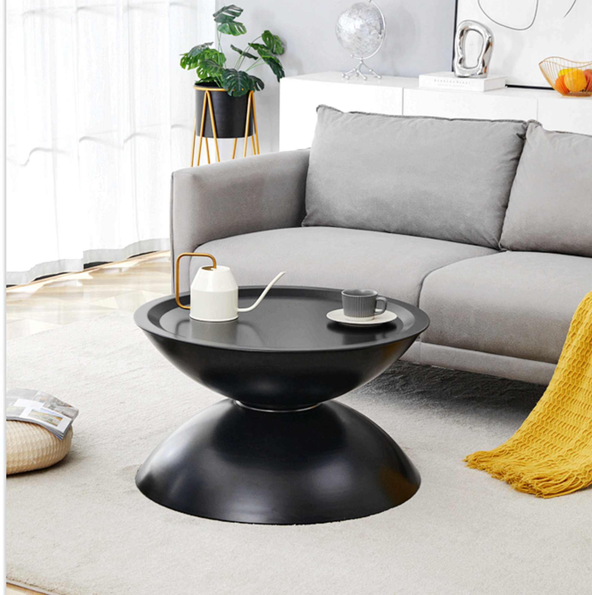 Ebern Designs Coffee Round Tables With Storge Movable Table Top ...