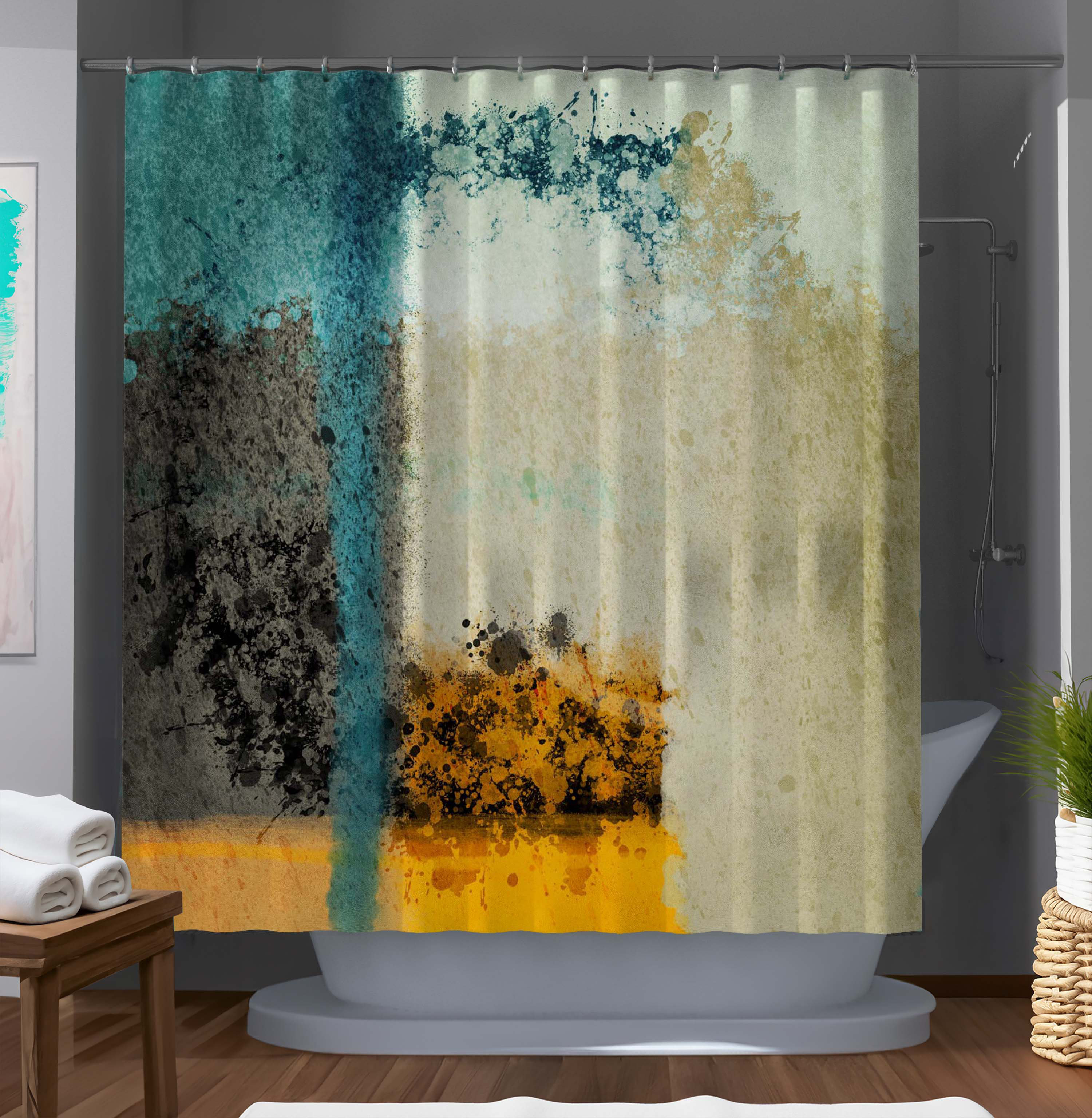 East Urban Home Jakhi Abstract Shower Curtain | Wayfair