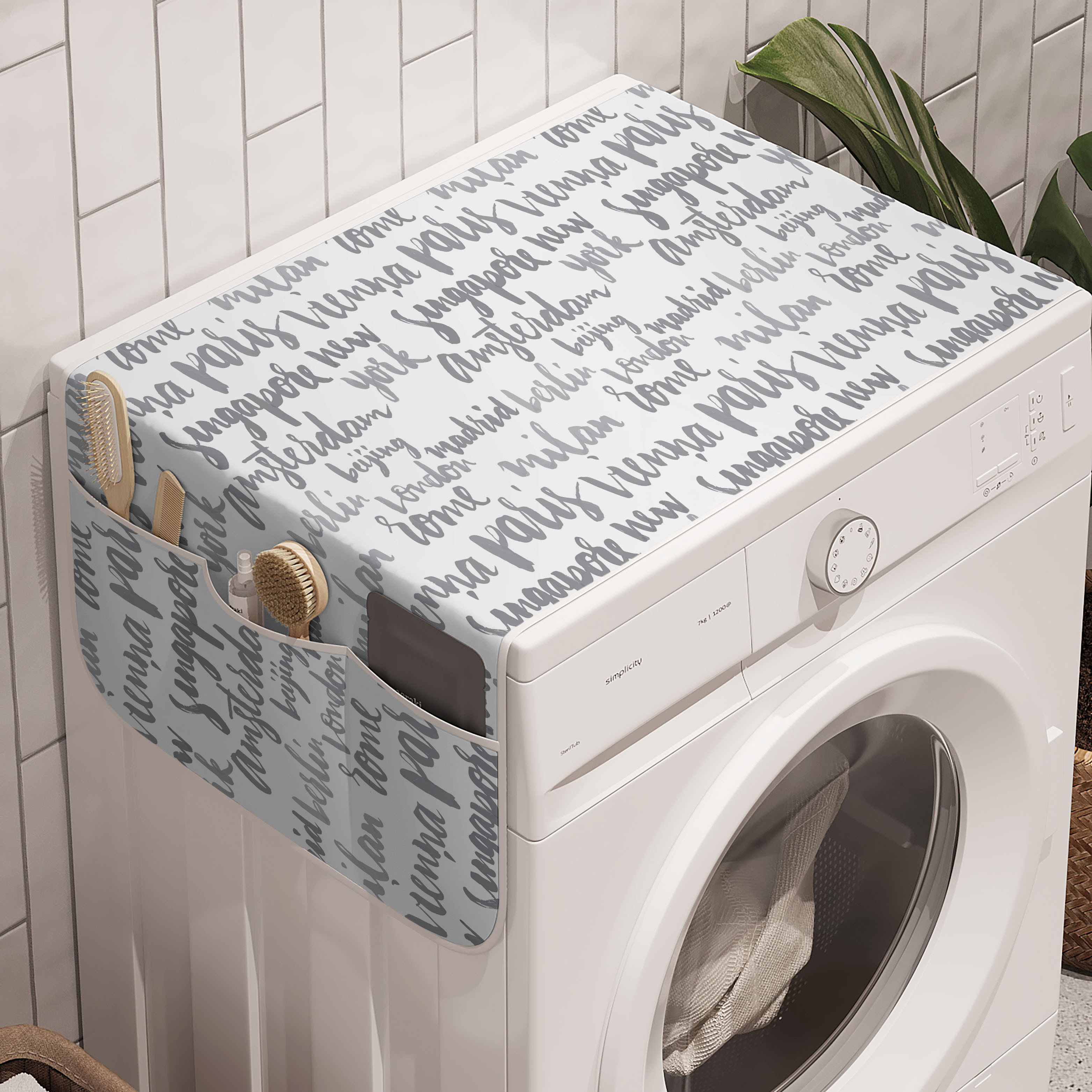 East Urban Home Calligraphy Washing Machine Organizer Pack of 2 47" x ...